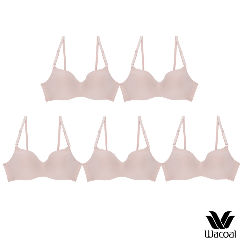 Wacoal Surprise Comfort Bra Wireless 5-Piece Set WB3X96 Beige (BE) | Shopee Malaysia