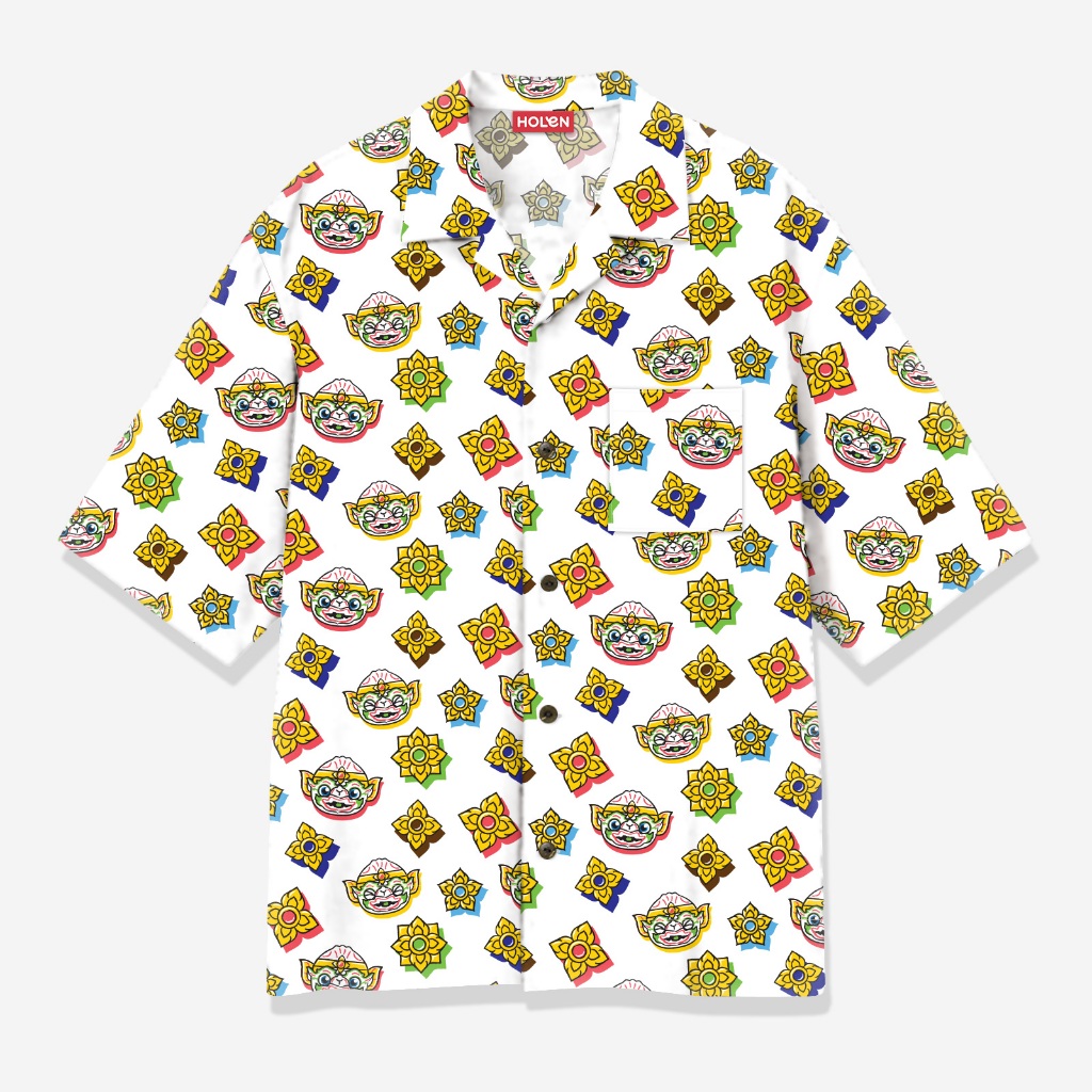 Hawaii Shirt-Hanuman Thai Icon White (Hawaiian-And The Super Pop ...