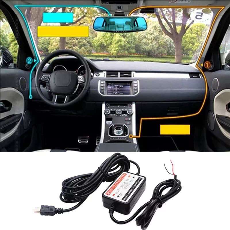 DC 12V to 5V 3.1A Front Camera Power Cable For Car Mount (micro ...