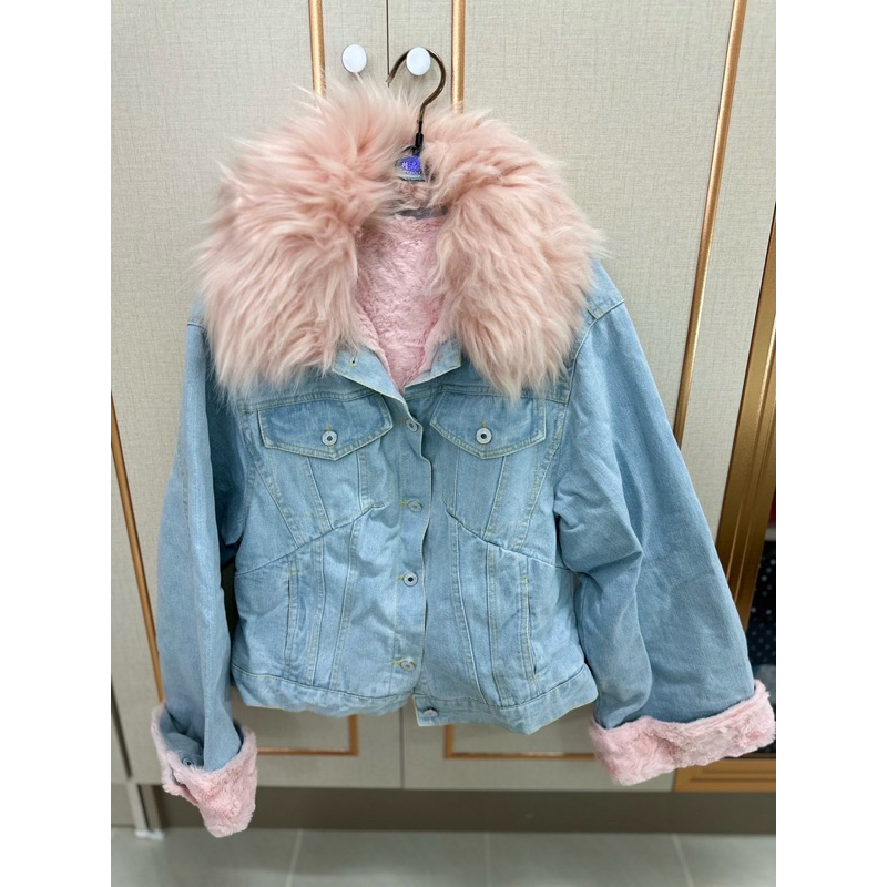 (2nd Hand Coat) Thick Coat With Fur Lining Inside Removable Denim ...