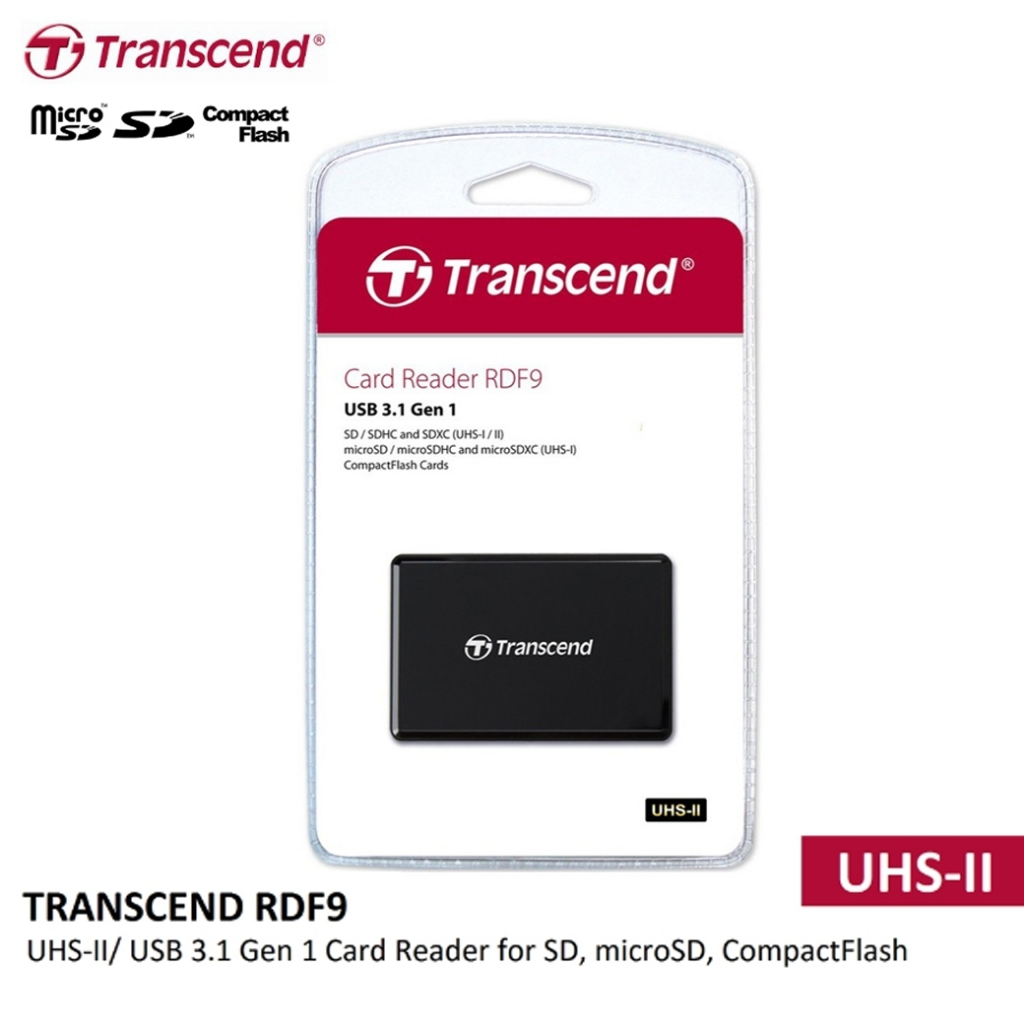 TRANSCEND CARD READER RDF9 USB 3.1 GEN 1 UHS-I/II BLACK | Shopee Malaysia