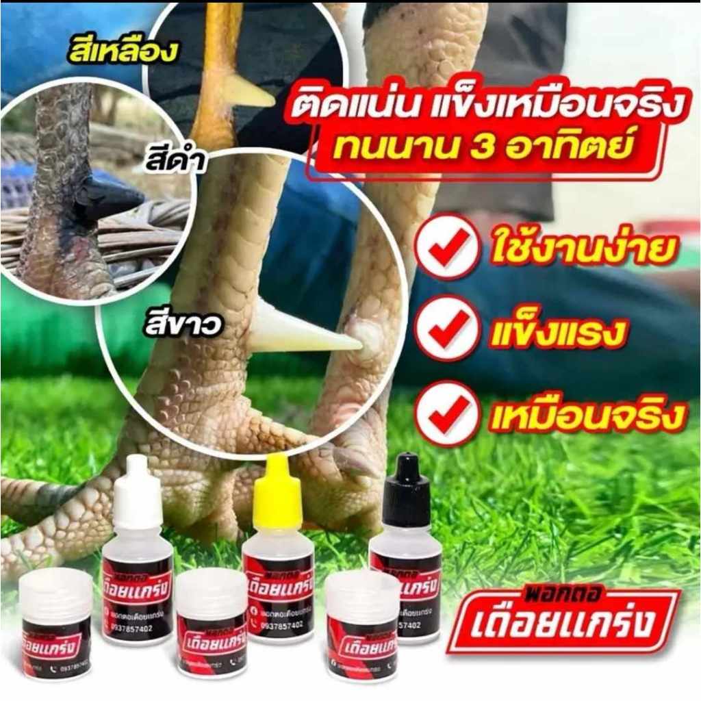 Chicken Fighting Spur Set Artificial White Yellow Black Long-Lasting ...