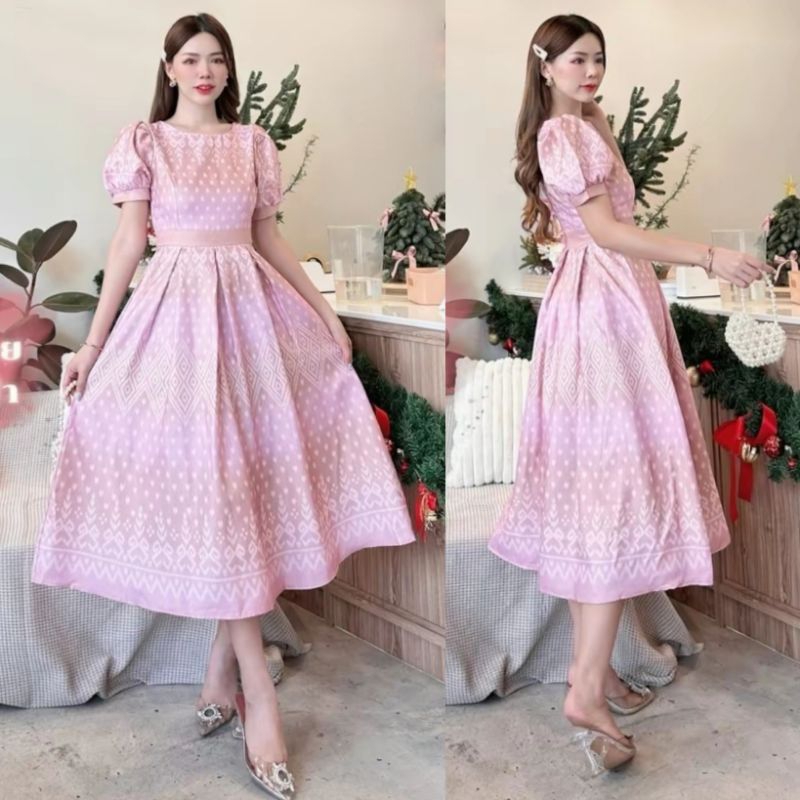 Amelia Label Size M Thai Pattern Dress Doll Sleeve | Shopee Malaysia