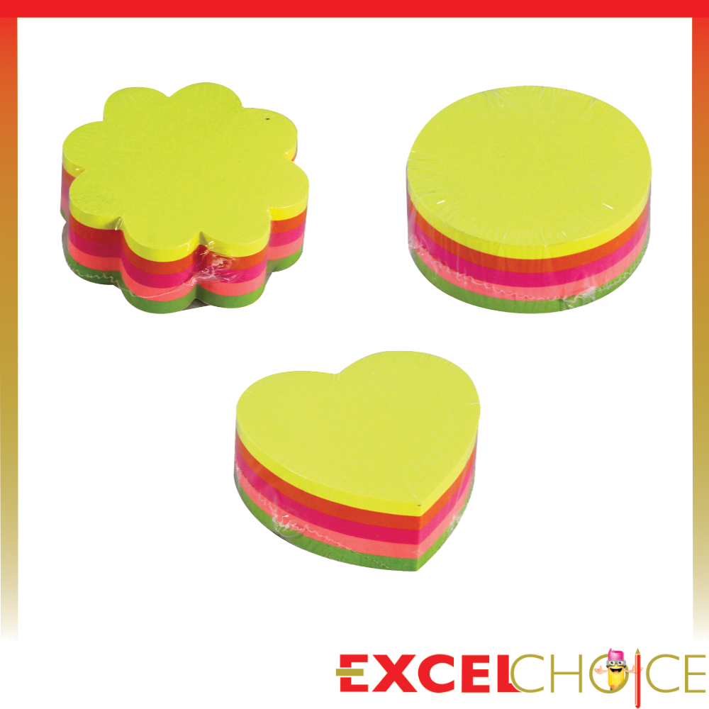 Stick N Neon Sticky Note 6.7 Cm Heart Flower Circle stick'n | Shopee ...