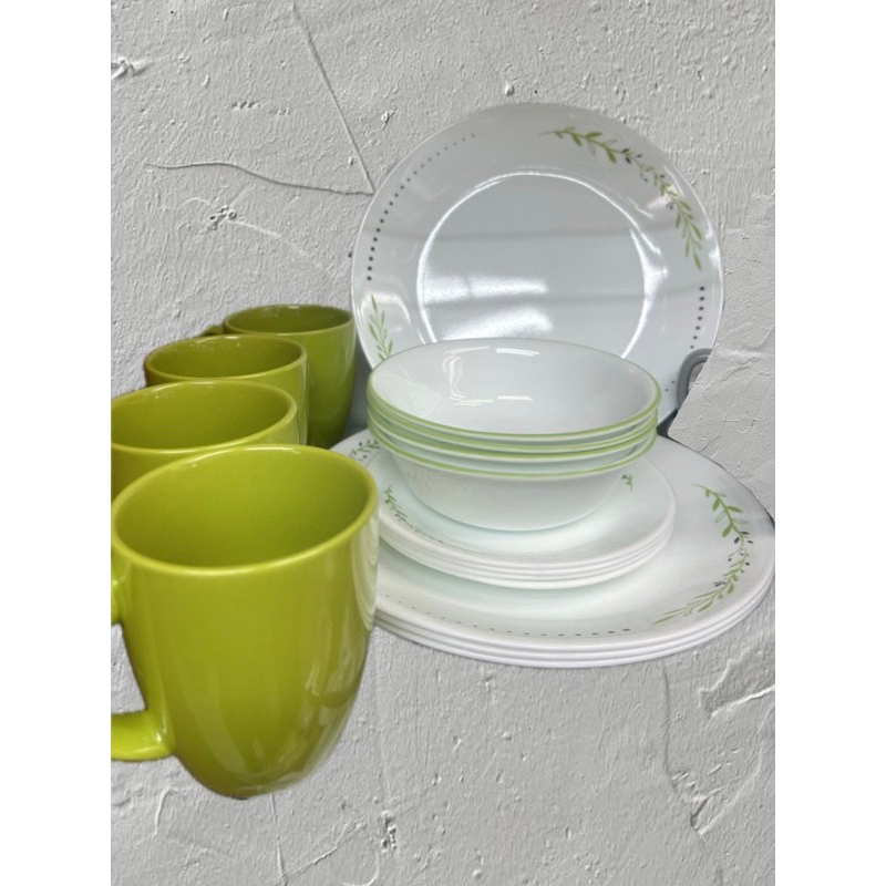 CORELLE 16-Piece Plate Set Herbs Brand Leading From Usa | Shopee Malaysia