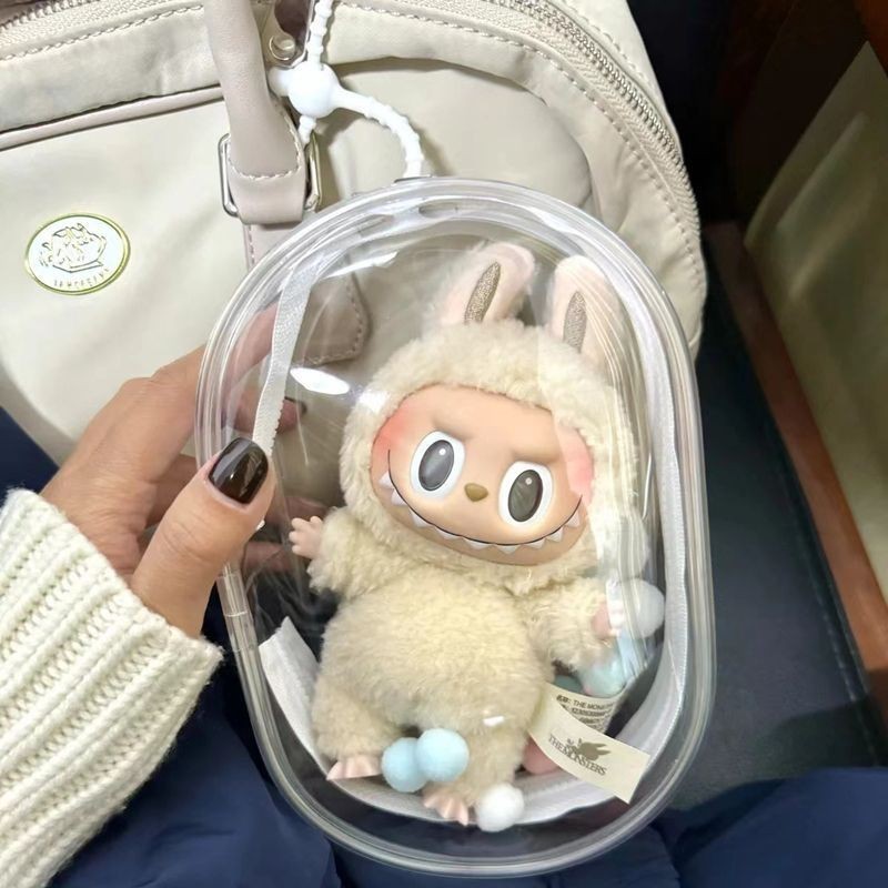 PVC Labubu Time Doll Space Module Bag Display Transparent Plush ...