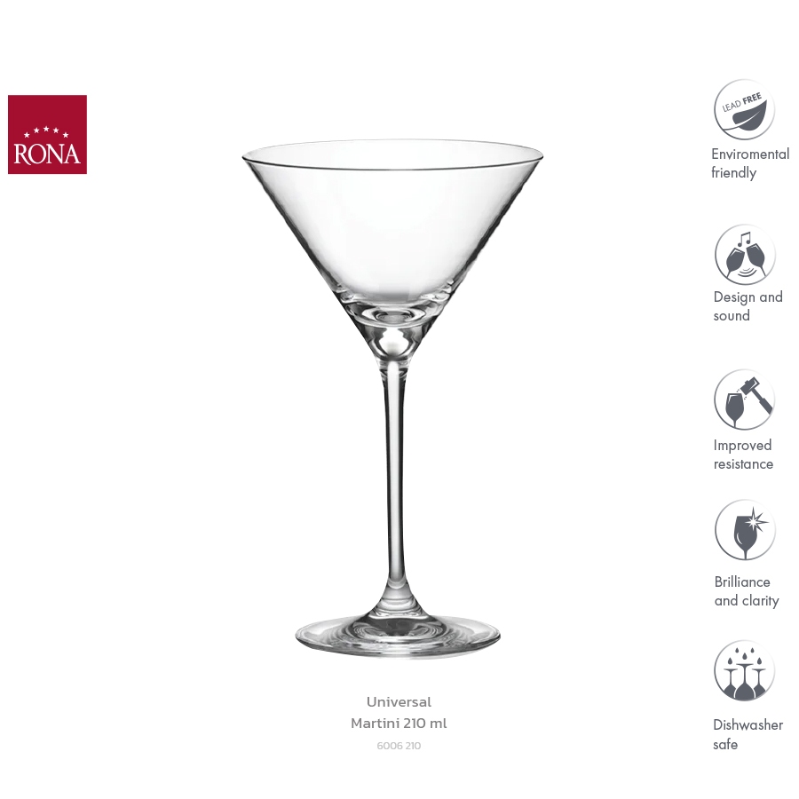 Martini Rona Universal Cocktail Glass 210 ml (1 Piece) | Shopee Malaysia