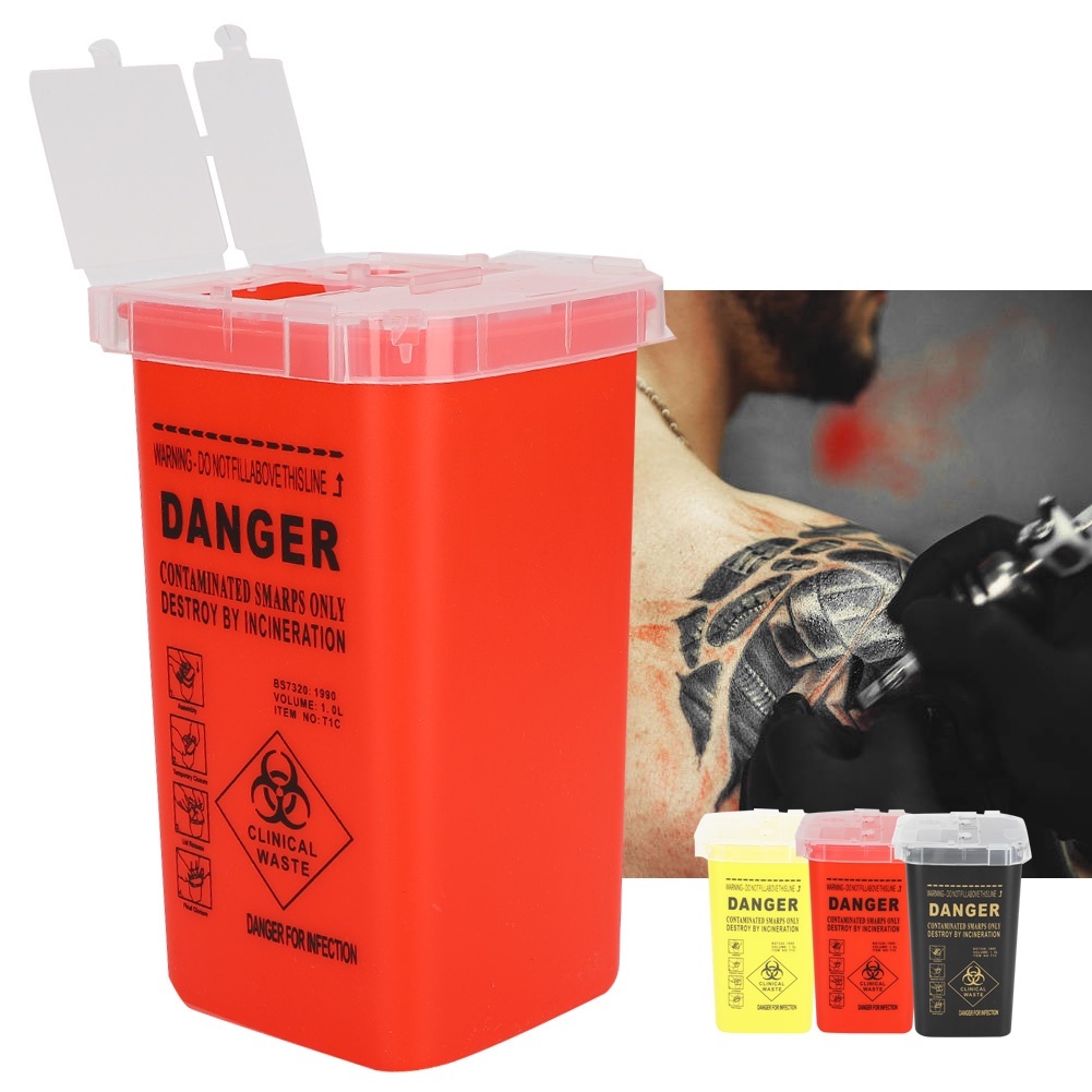 Tattoo Needle Plastic Box biohazard Waste Disposal Disposable Needles ...