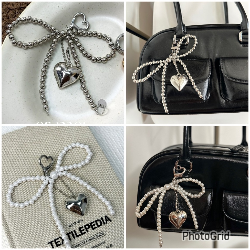 Pearl Beaded Keychain Bag Charm Stand oil Korea | Shopee Malaysia