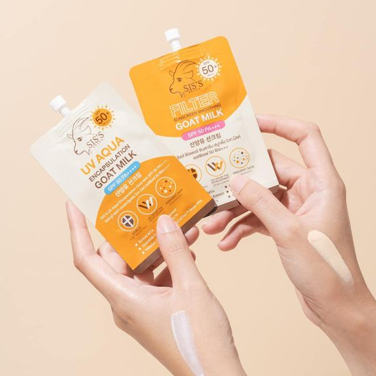 Goat Milk Sunscreen SIS'S Has 2 Formulas Juicy Skin Looks Healthy White ...