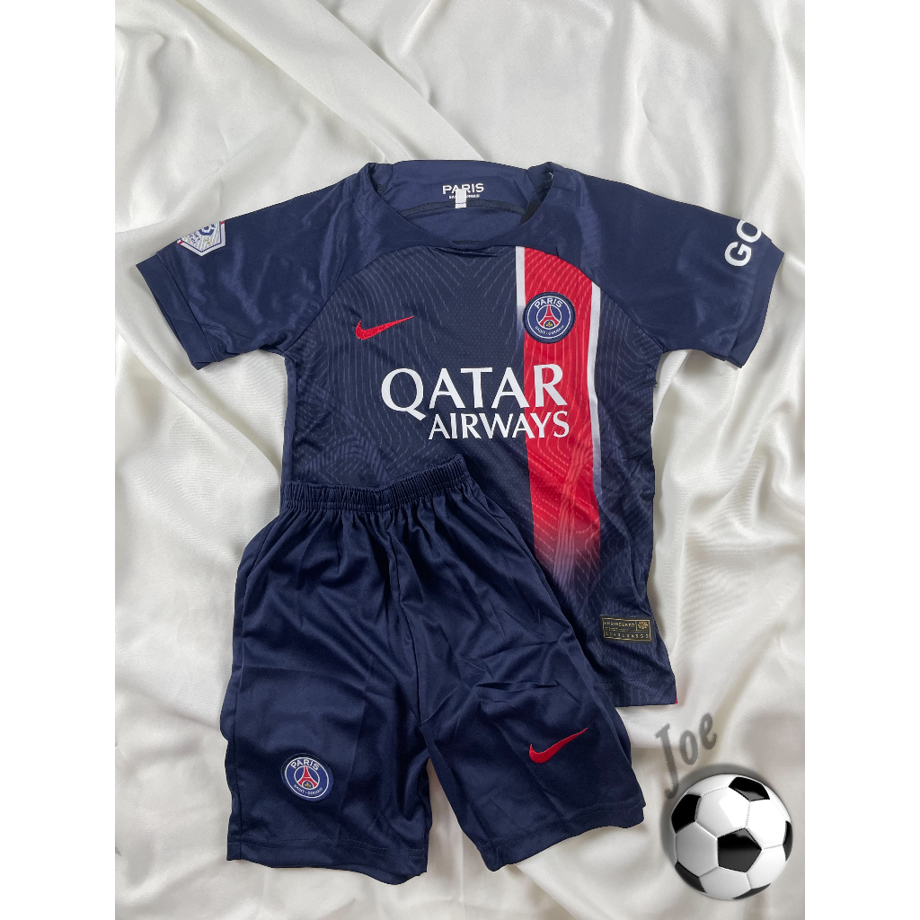 Kids Football Uniform PSG (Blue) Men's Jersey And Soccer Pants 2023 ...