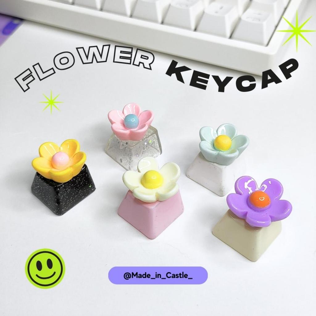Keycaps "Minimal flower" Mechanical Keyboard Keycap flower cute pastel ...