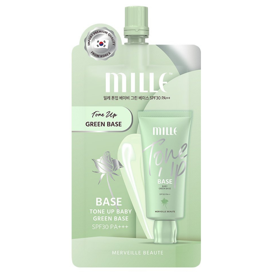 MILLE TONE UP BABY GREEN BASE SPF30 PA ++ (6g) (Sachet Box) | Shopee ...
