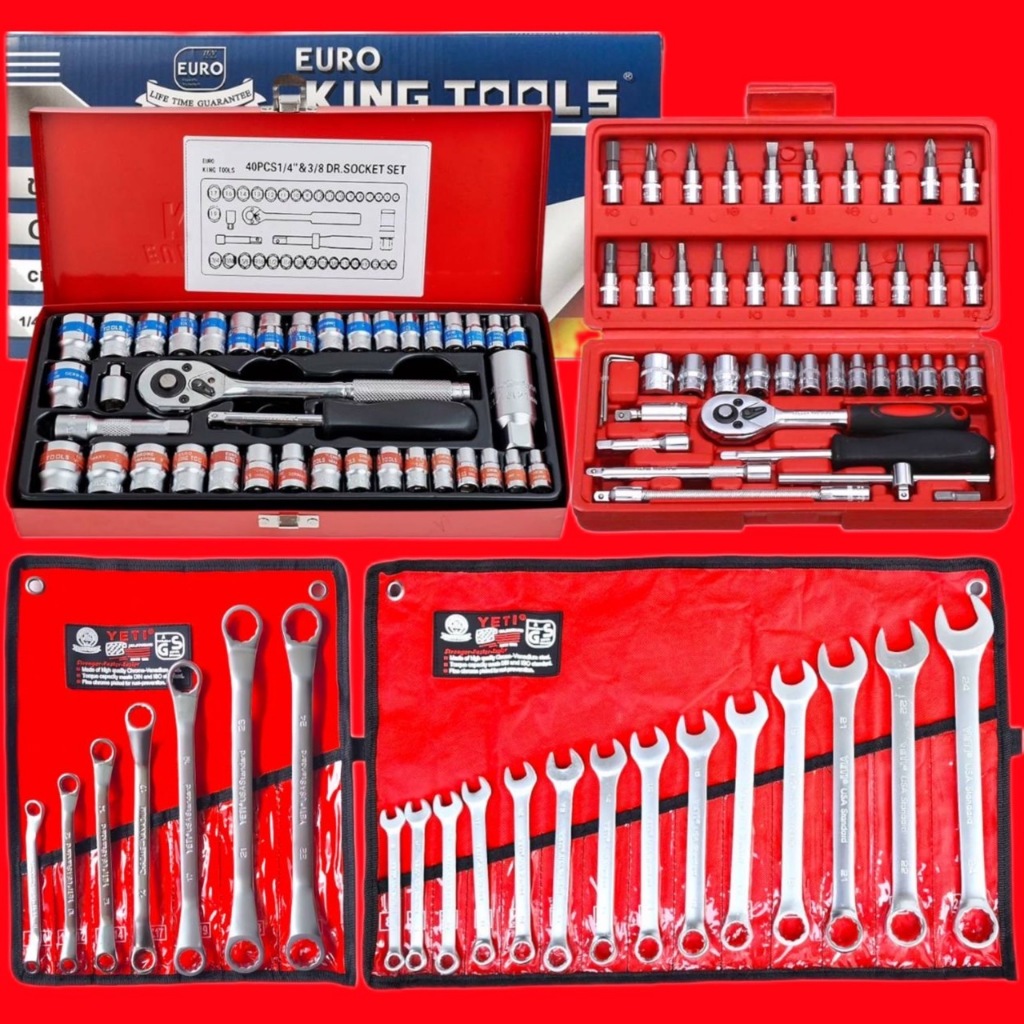 EURO KING TOOLS 40 pc Block Set +YETI Wrench + YETI Ring (7pc) + 46 Pcs ...