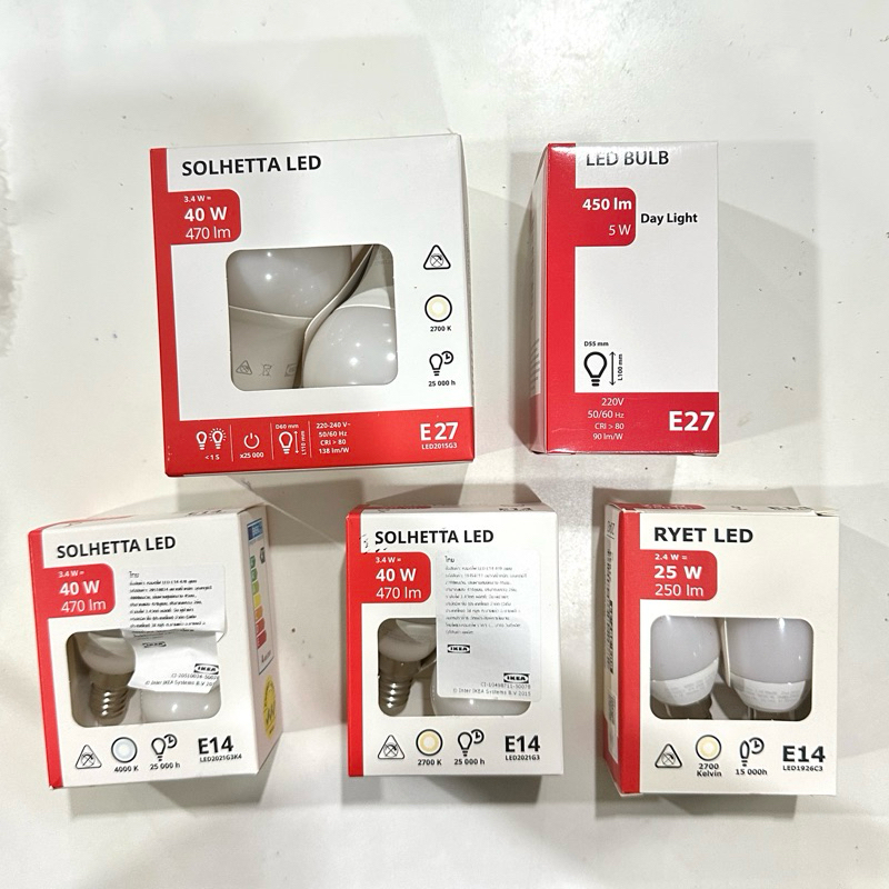 IKEA Light Bulb Round LED Champa E14 200 Lumen E27 400 Lamp tiktok Smooth Face Lamp. | Shopee ...