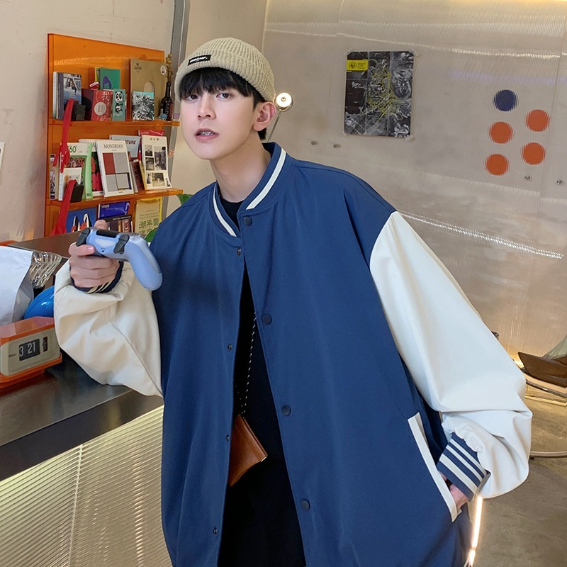 Casual Baseball Jacket Coat Long-Sleeved Windproof Cold-Proof Fashion ...