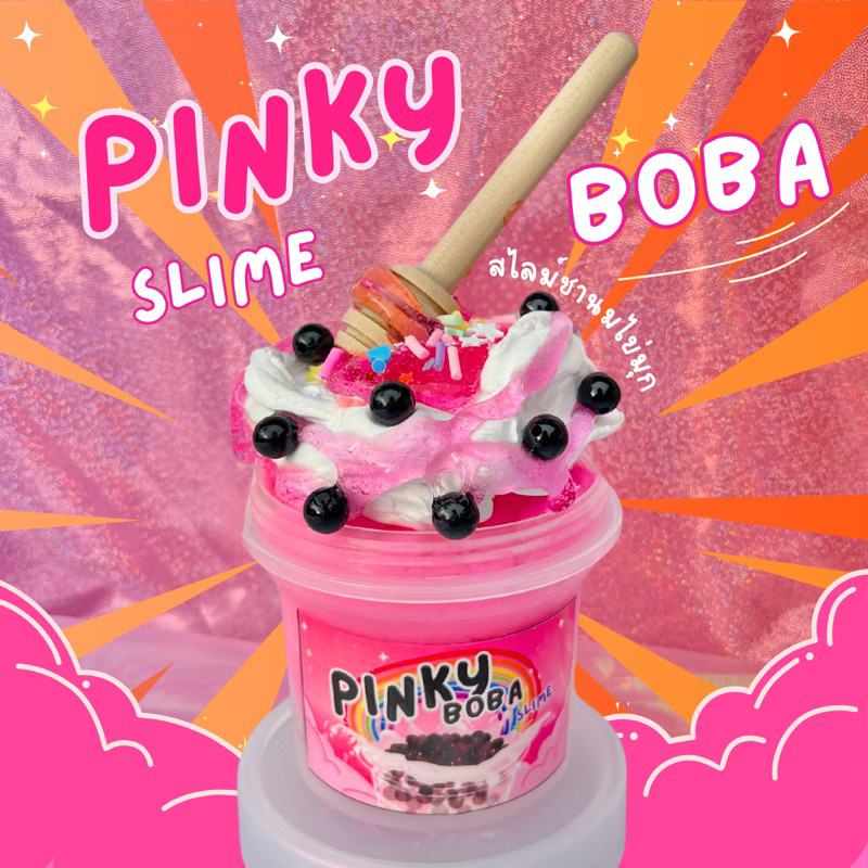 pinky boba Milk Tea Slime Plus Honey Scoop | Shopee Malaysia