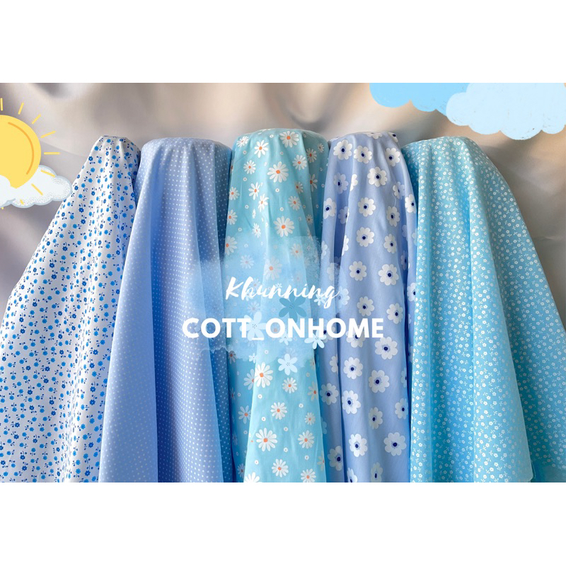 Meter Fabric Cotton Tc Blue Tone | Shopee Malaysia