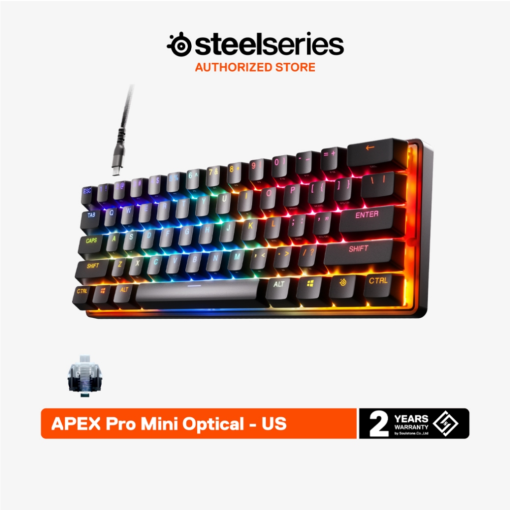 SteelSeries Apex Pro Mini Optical Gaming Keyboard Small RGB Light US ...