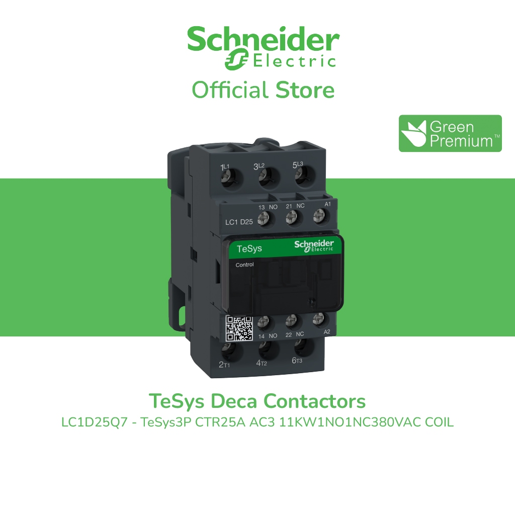 Schneider Electric Contactor Tesys Deca Model 3P(3 NO) AC-3/AC-3e 0 to ...