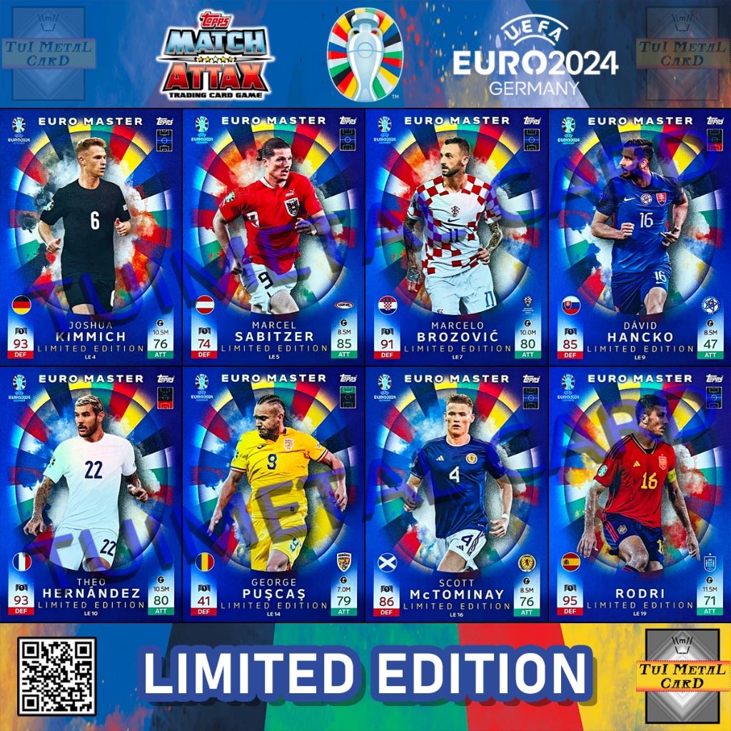 TOPPS EURO 2024 MATCH ATTAX: LIMITED EDITION Football Collection Cards ...
