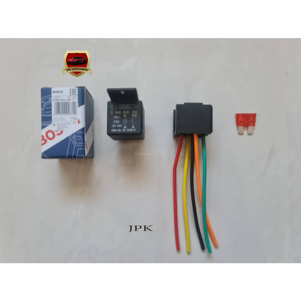 Relay + Plug + Cable + (Filled Big Assorted Sizes) 12V 5 Pin BOSCH ...