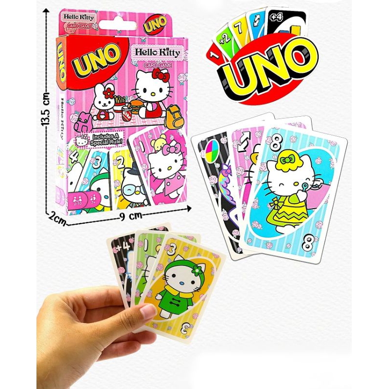 Cute UNO Card Kitty Pattern Unique Cards For Kids And Family | Shopee ...