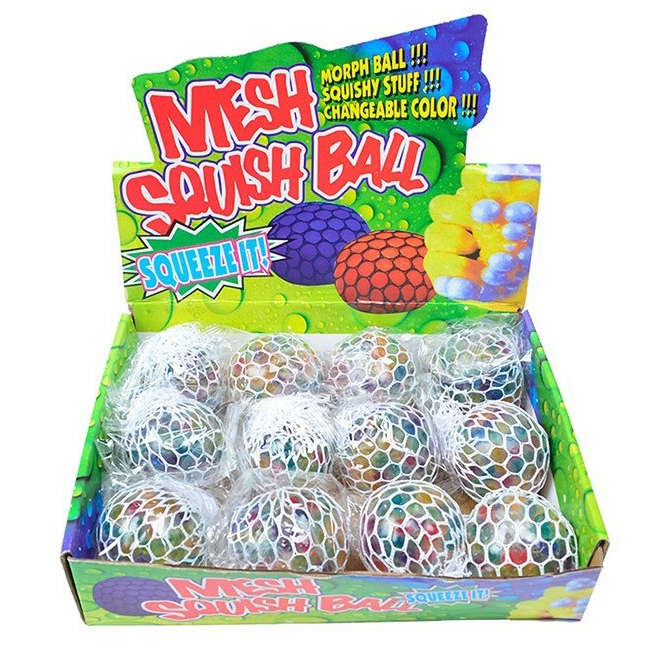 5cm Squishy Mesh Ball Squeeze Stress Relief Toy Hand Muscle Exercise ...