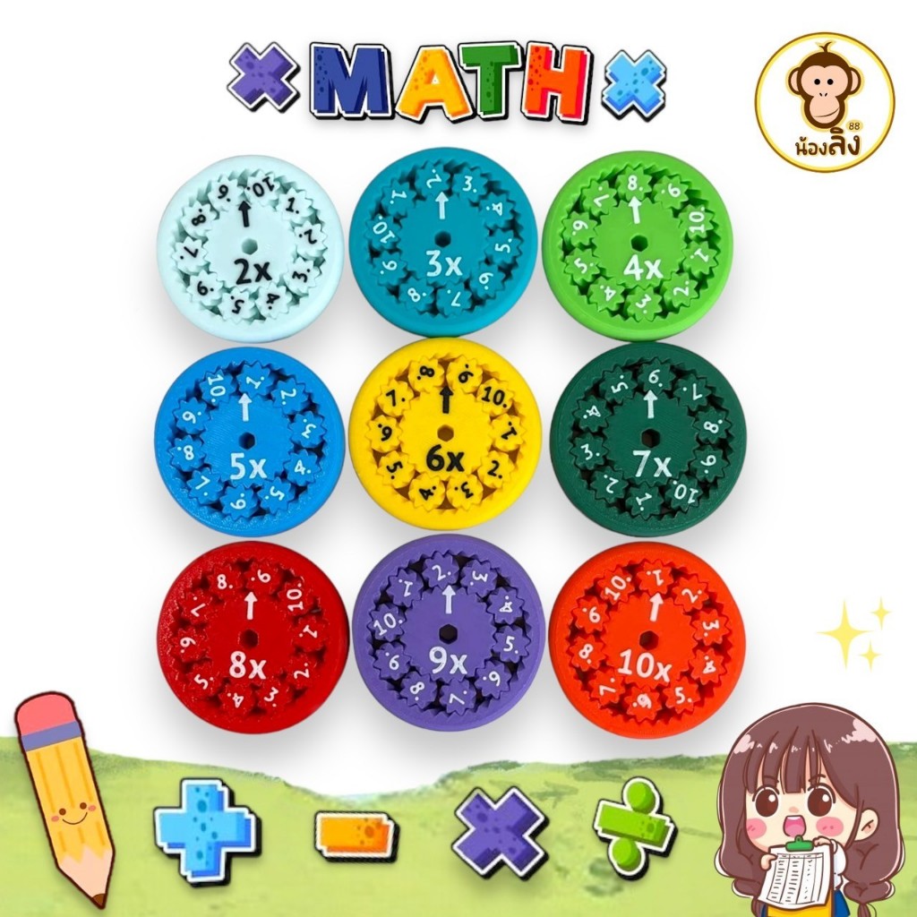 Mathematics 1 Box Have 9 Pieces Fact Fidget Spinners Learning ...