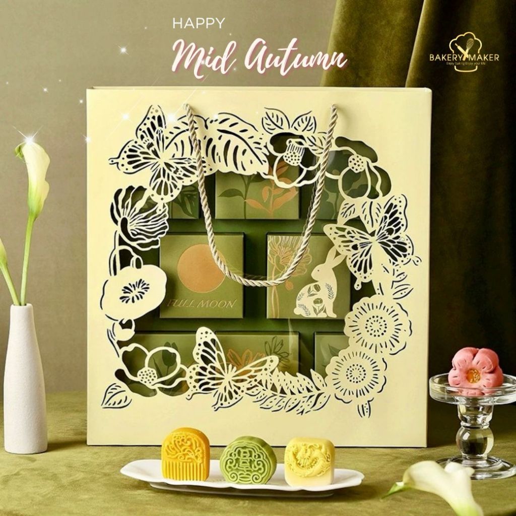 8-Piece Mooncake Box Set With Stencil Bag 1 For Dessert Size 50-100g ...