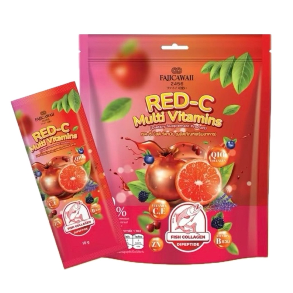 RED-C Multi Vitamins Vitamin C RED Collagen (1 Pack Contains 30 Sachets ...