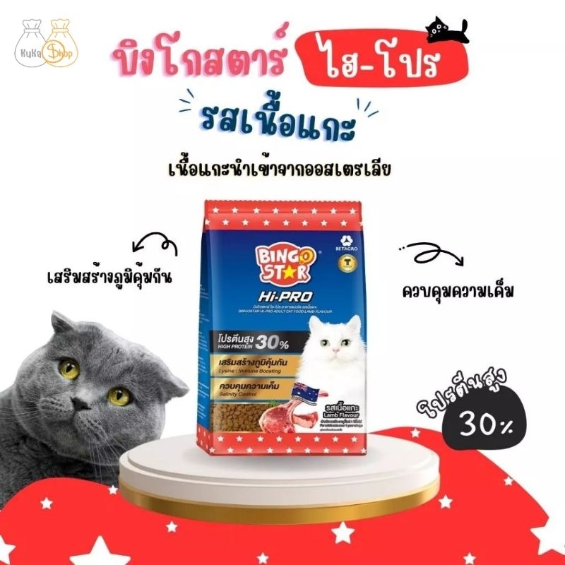 Bingo Star Hi-Pro Cat Food 1 kg High Protein Low Sodium Immune Booster ...