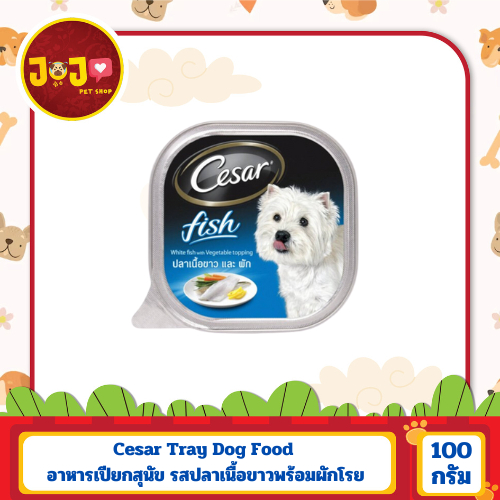 [12 Trays] Cesar Tray Dog Food Caesar Wet White Fish Flavor With ...