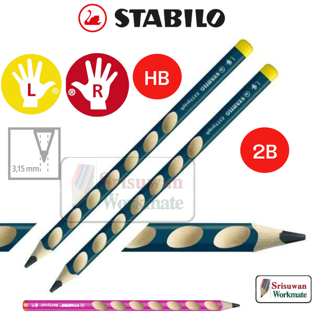 1 Separate Handle Stabilo EASYgraph HB/2B Learning Pencil For Left Hand ...