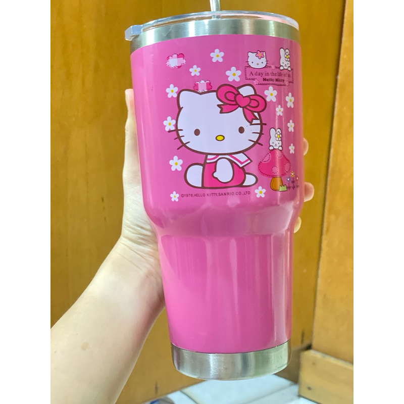 Yeti Glass Stainless Steel Cold Storage hello kitty Pattern With Straw ...