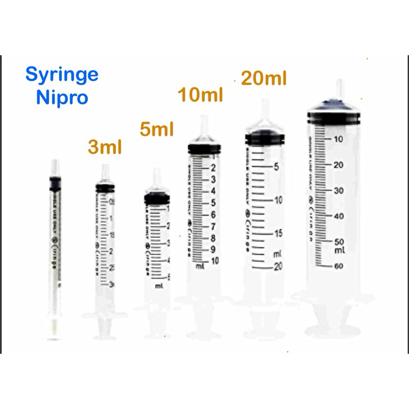 Syringes Nipro 3ml/5ml/10ml/20ml Sold Separately 10 Pieces. | Shopee Malaysia