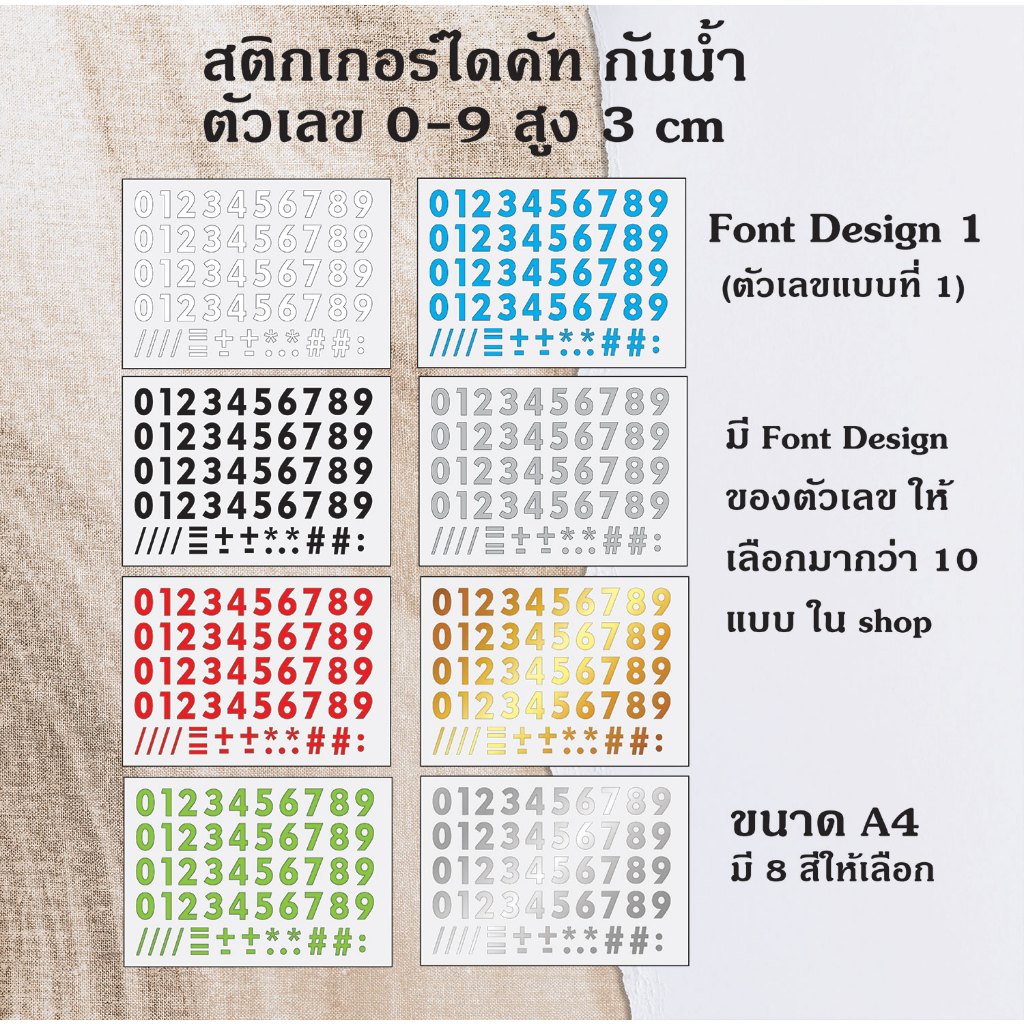 PVC Die-Cut Sticker Waterproof Numbers 1-9 With A Car Mark Sign Board ...