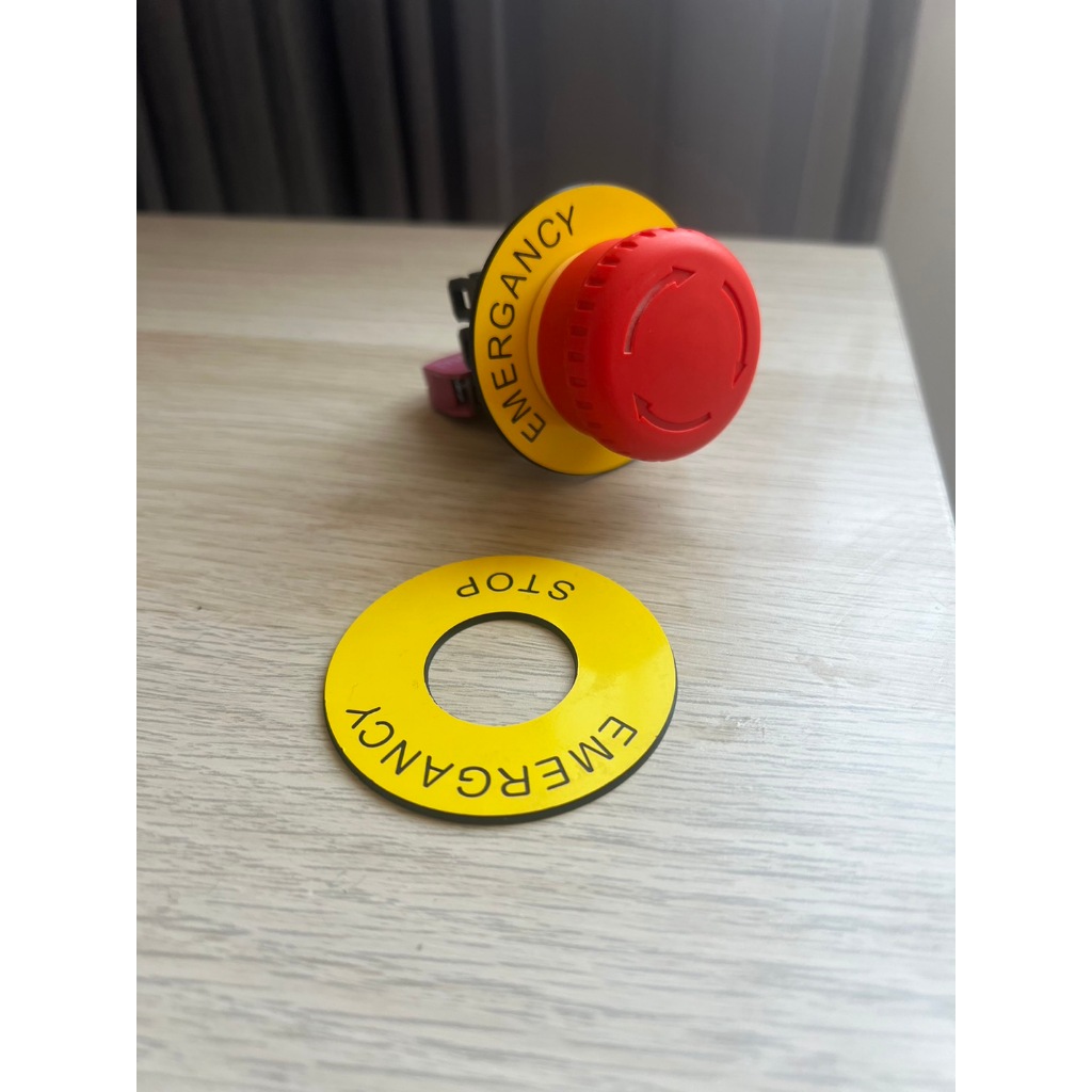 Emergency Switch Sign 22mm Memo Plate stop nameplate 22mm Material Is ...