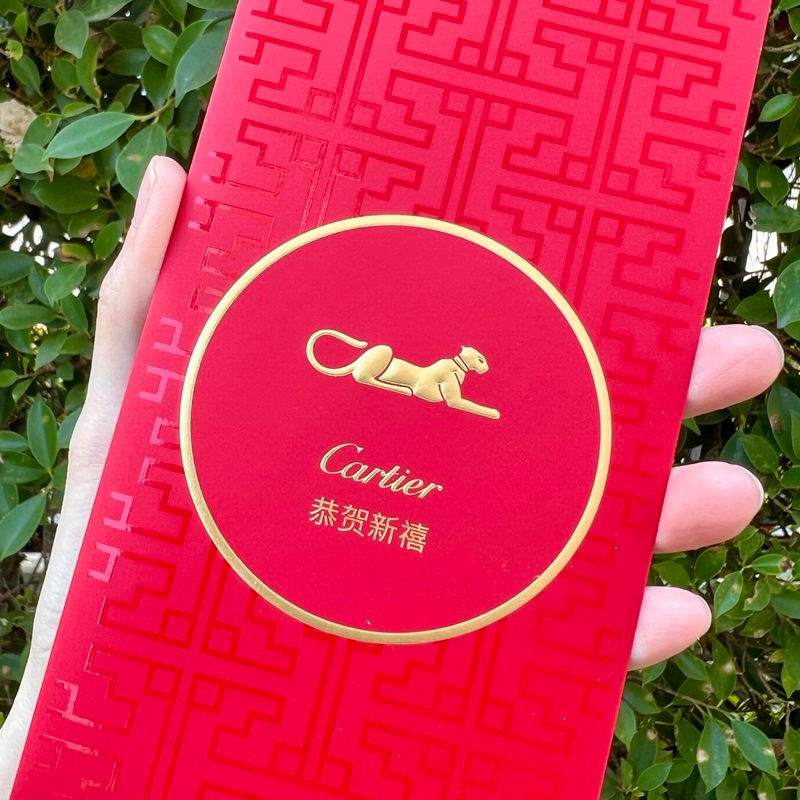 Authentic Red Gold Cartier Packet With Tiger Pattern And Logo Brand ...