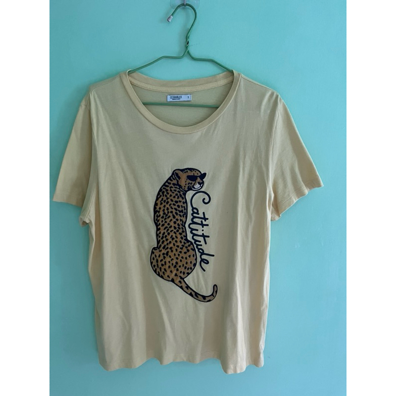 Yellow T-Shirt Brand Ccoo Size s Oversized Style. | Shopee Malaysia