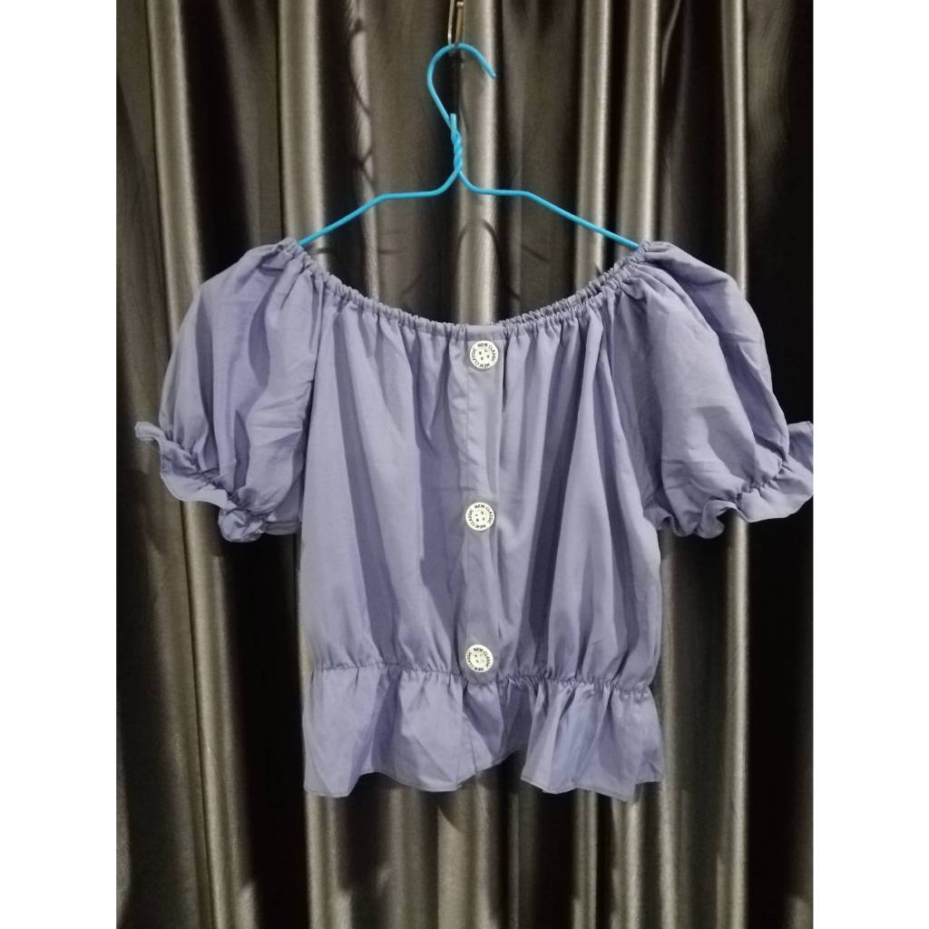 Purple Teenage Crop Top Rabbit Sleeve Chive Elastic Chest 32-34 15 ...