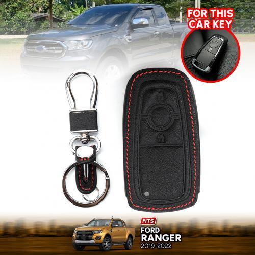 Car Remote KEY Leather Case With Button SMART Model FORD RANGER RAPTOR ...