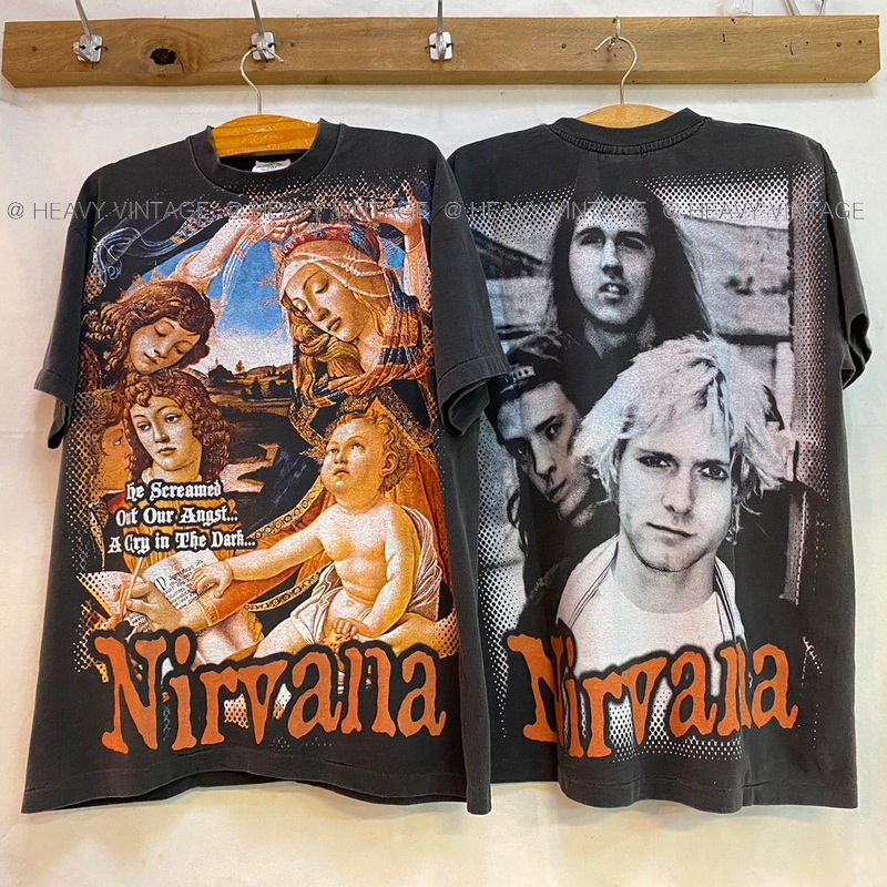 NIRVANA Bleach BIO Bootleg Label Authentic 1 Large Screen vintage shirt ...