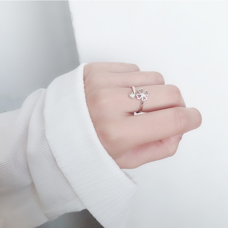 4-Leaf Clover Ring A Symbol Of Good Luck Real Silver s925 | Shopee Malaysia