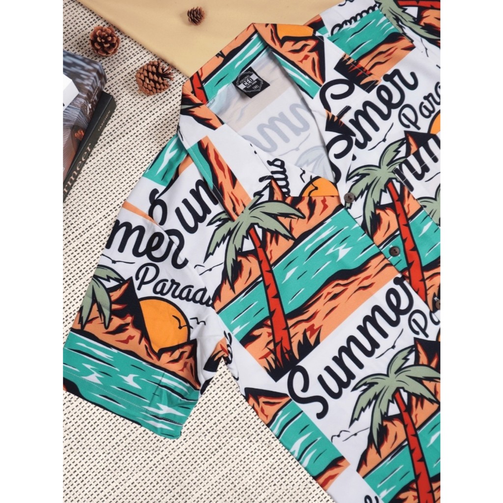 Hawaiian Shirt Italian Silk Sea View Pattern Summer Songkran Code C167 ...