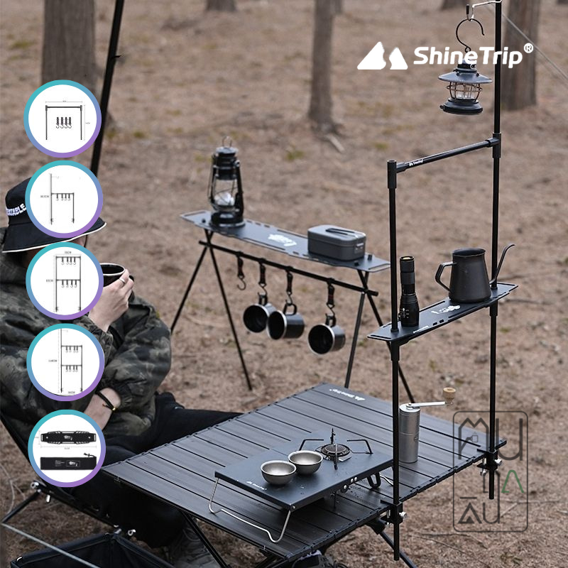 Shelf Desktop Camping Lantern Pole Hanging Rack Necessities In Front Of ...