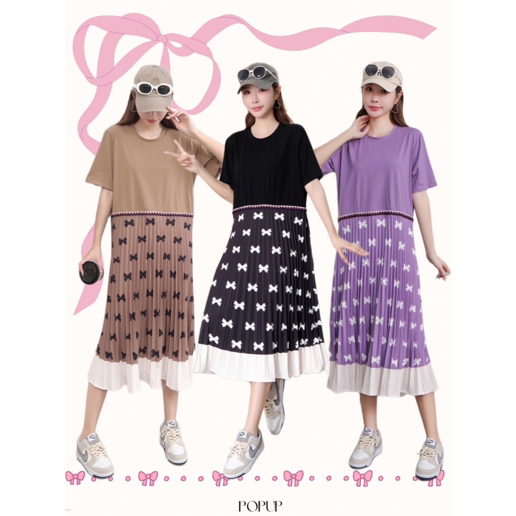 Pop up Stretch Fabric Dress With Pleats. Add Cuteness With A Bow ...