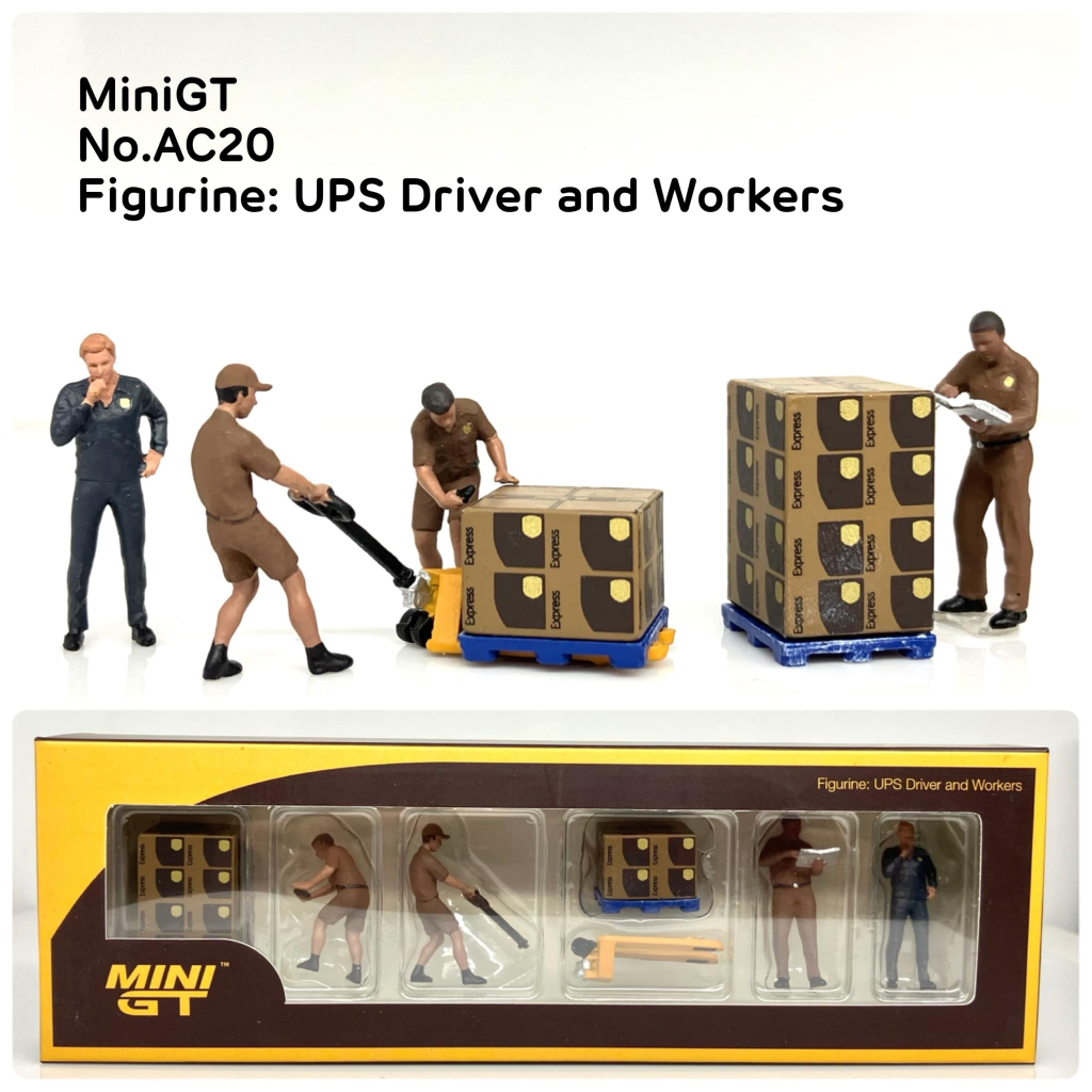 Mini GT No.AC30 Figurine: UPS Driver and workers | Shopee Malaysia