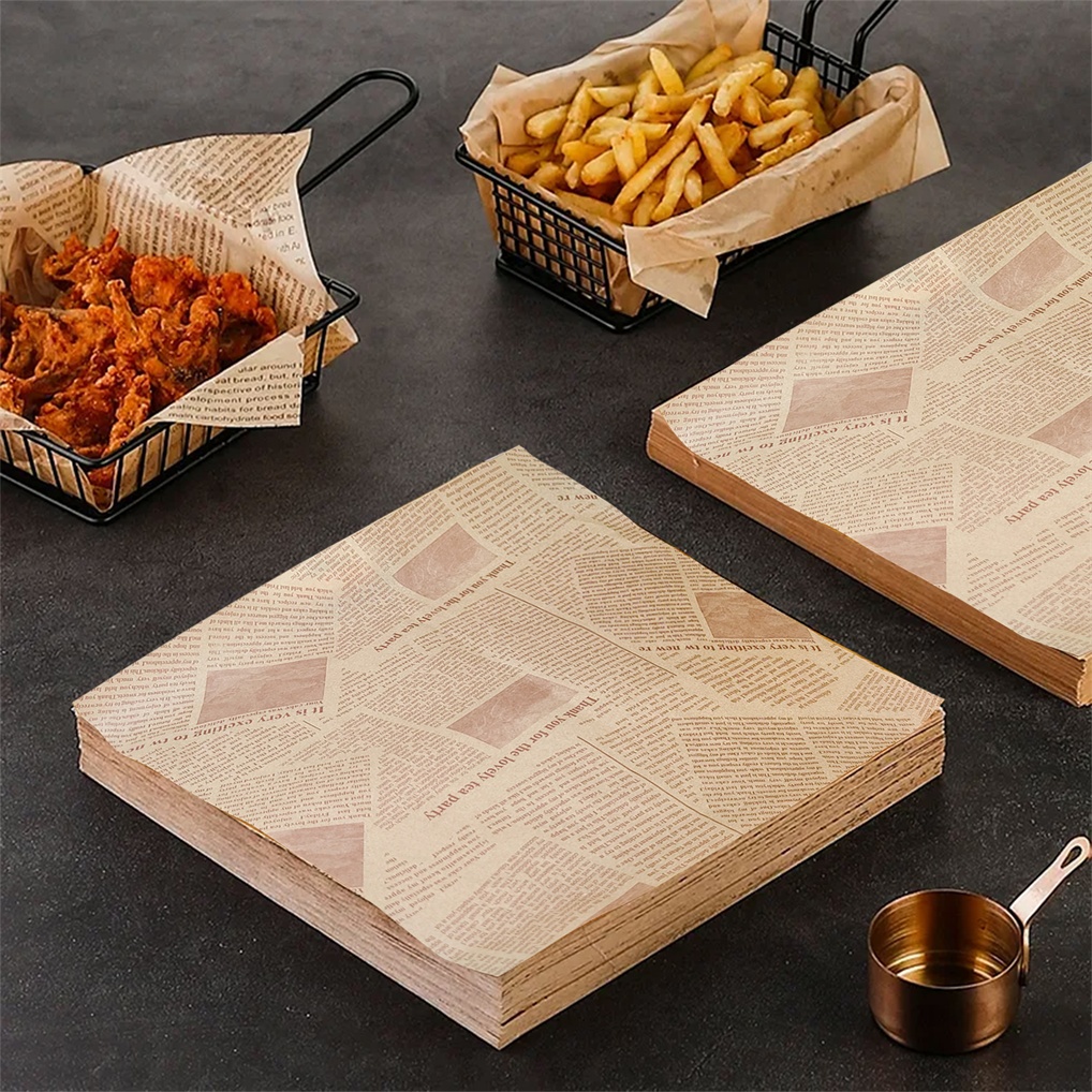 Sheets Burger Wrapping Paper Sandwich Baking Size Food Fryer Liner ...