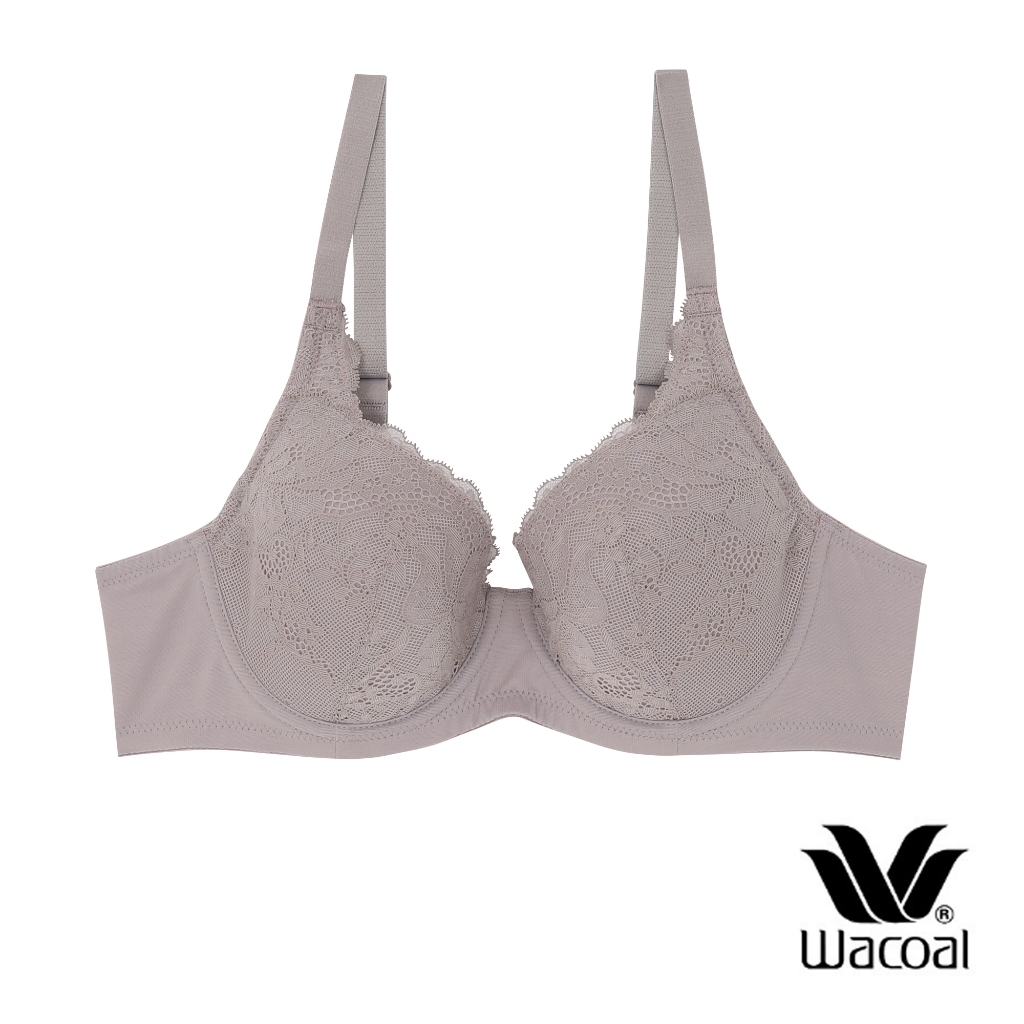 Wacoal Surprise Bra Lace Trim Beautiful Frame Model WB9B68 Gray (GY ...